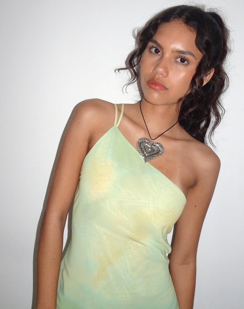 Yellow Watercolour One Shoulder Longline Top | Nesrin – motelrocks-com-us