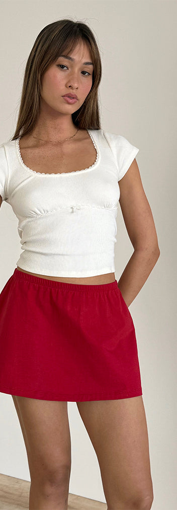 Adrenaline Red A-Line Mini Skirt | Nidya – motelrocks-com-us