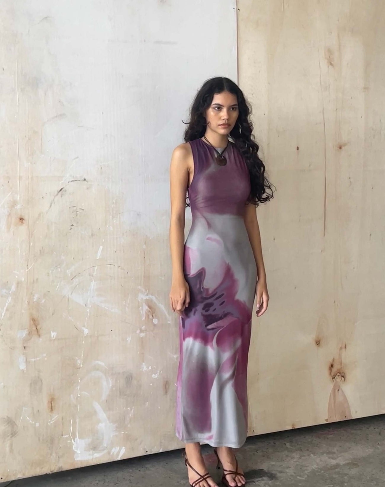 Pink Anatomy of Nature Printed Maxi Dress | Fayola – motelrocks-com-us