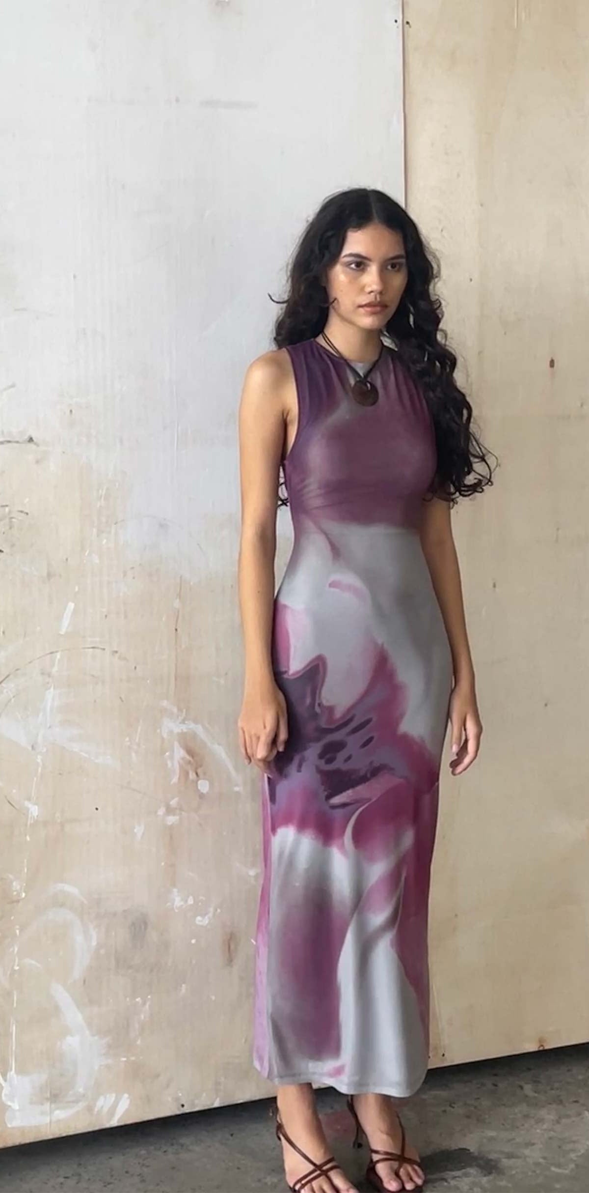 Pink Anatomy of Nature Printed Maxi Dress | Fayola – motelrocks-com-us