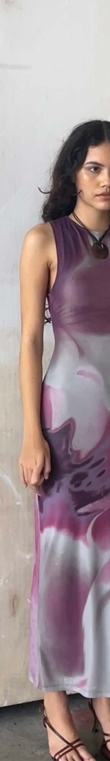 Pink Anatomy of Nature Printed Maxi Dress | Fayola – motelrocks-com-us