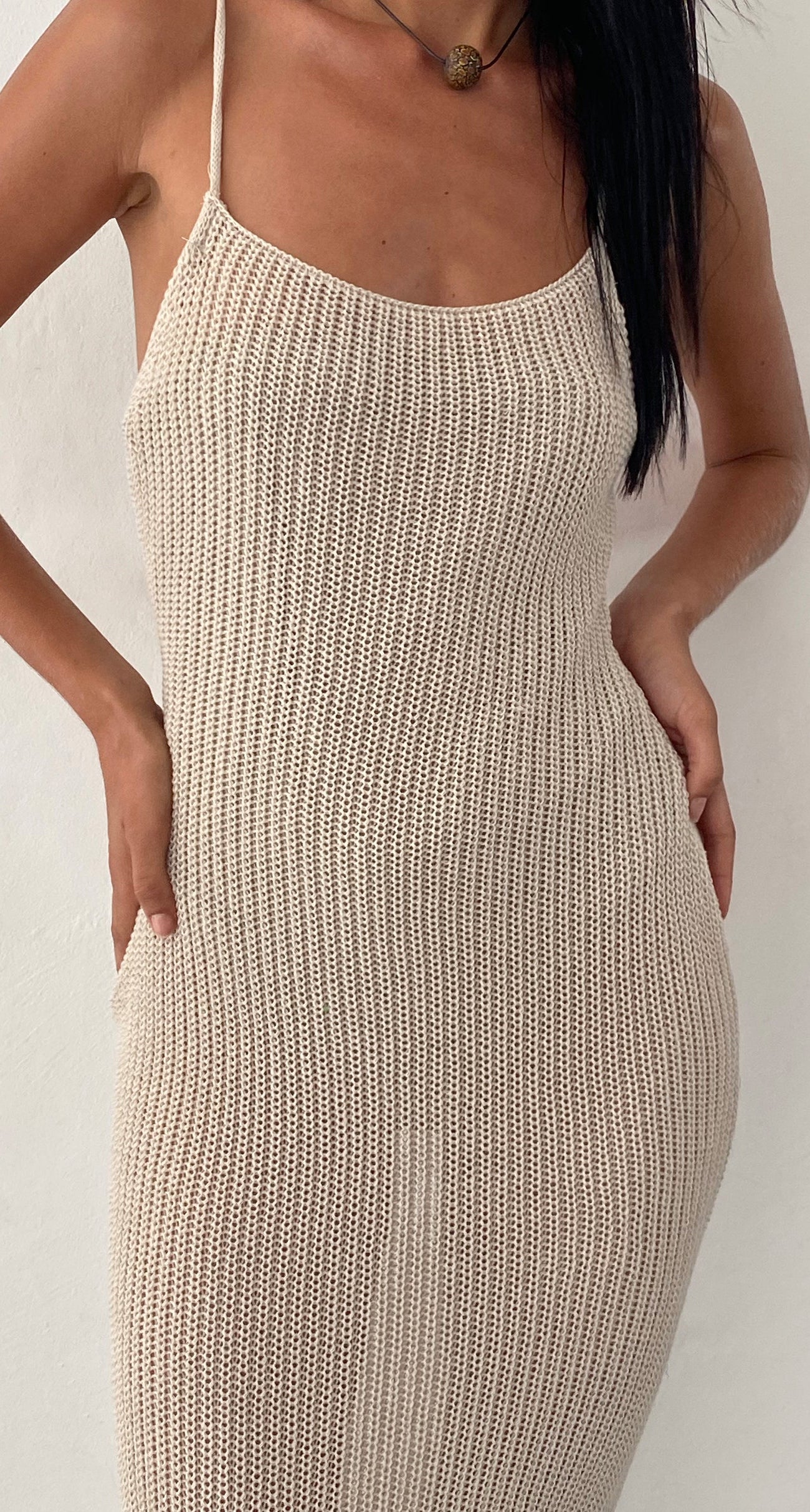Neutral Knitted Maxi Dress | Norila – motelrocks-com-us