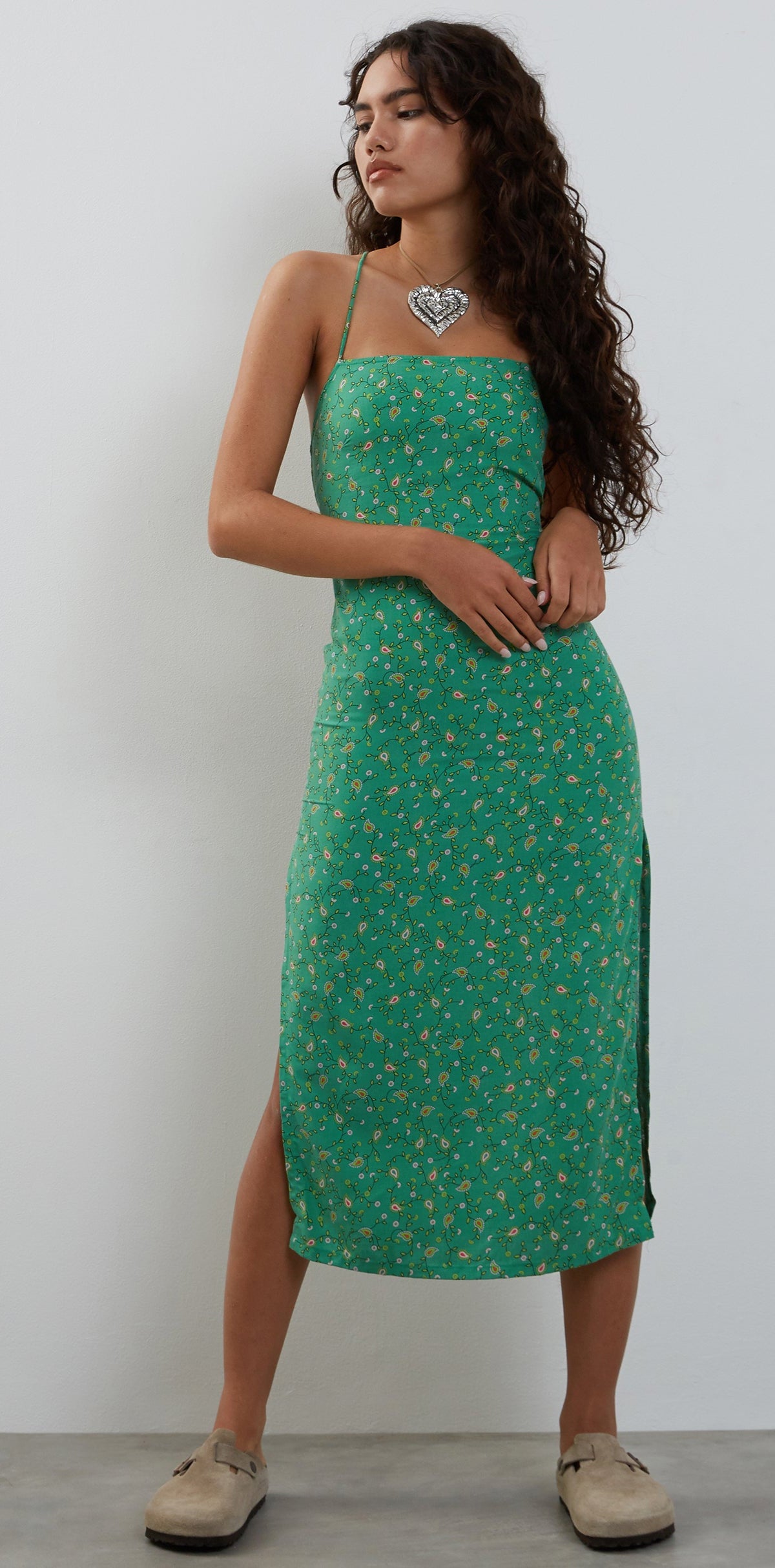 Paisley Fun Green Midi Dress | Nosita – motelrocks-com-us
