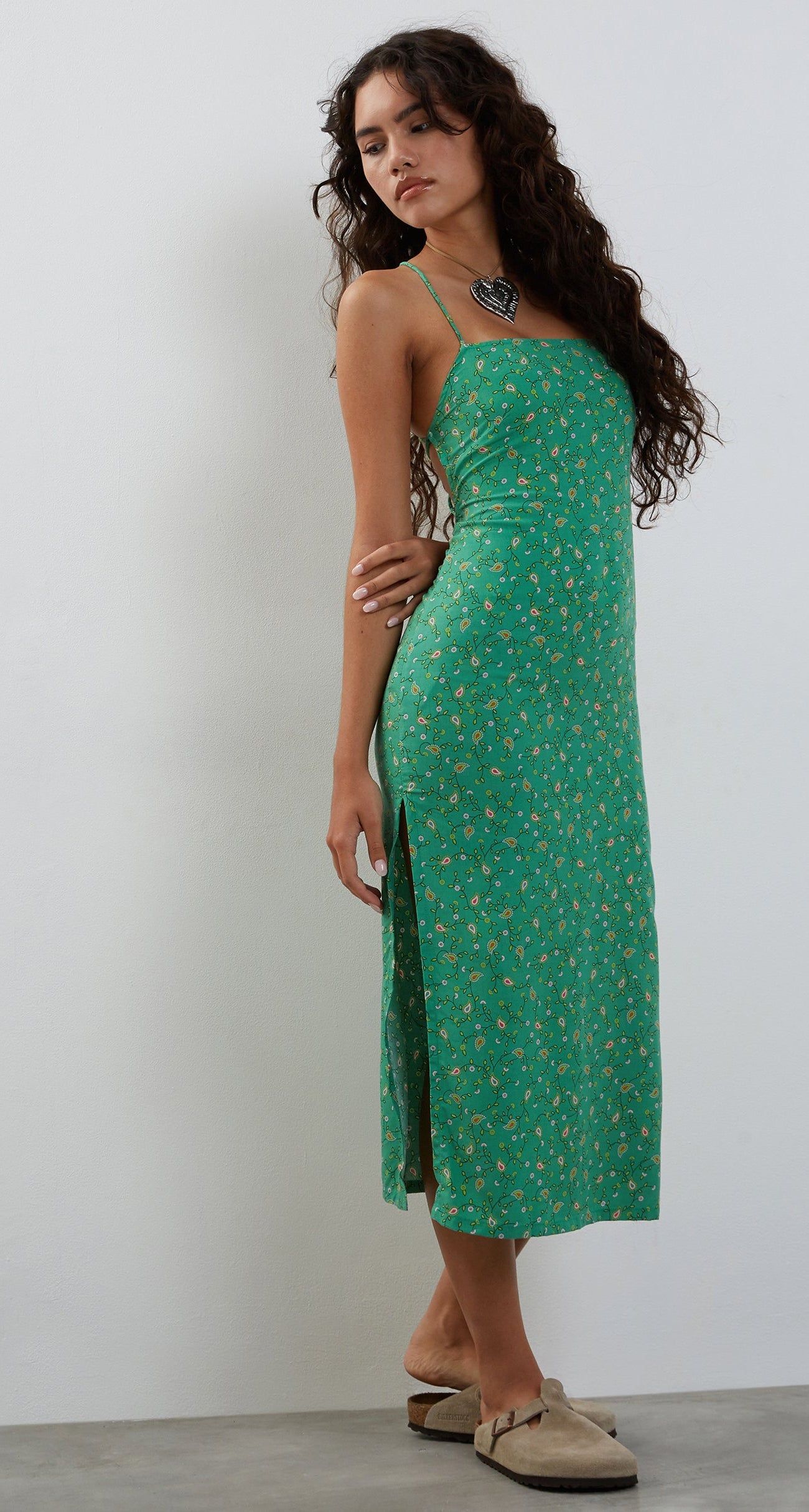 Paisley Fun Green Midi Dress | Nosita – motelrocks-com-us