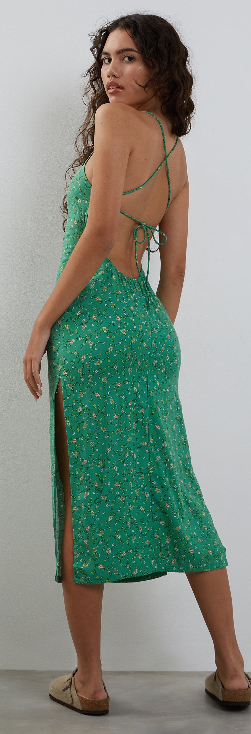 Paisley Fun Green Midi Dress | Nosita – motelrocks-com-us