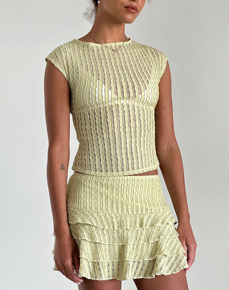 Sage Crinkle Mini Skirt | Carlota – motelrocks-com-us