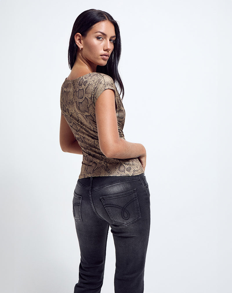 Brown Snake Skin Top | Nova – motelrocks-com-us