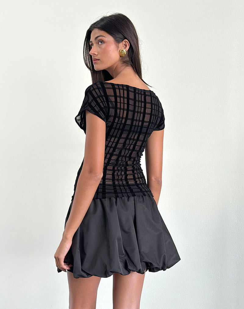 Check Flock Black Mesh Top | Nova – motelrocks-com-us