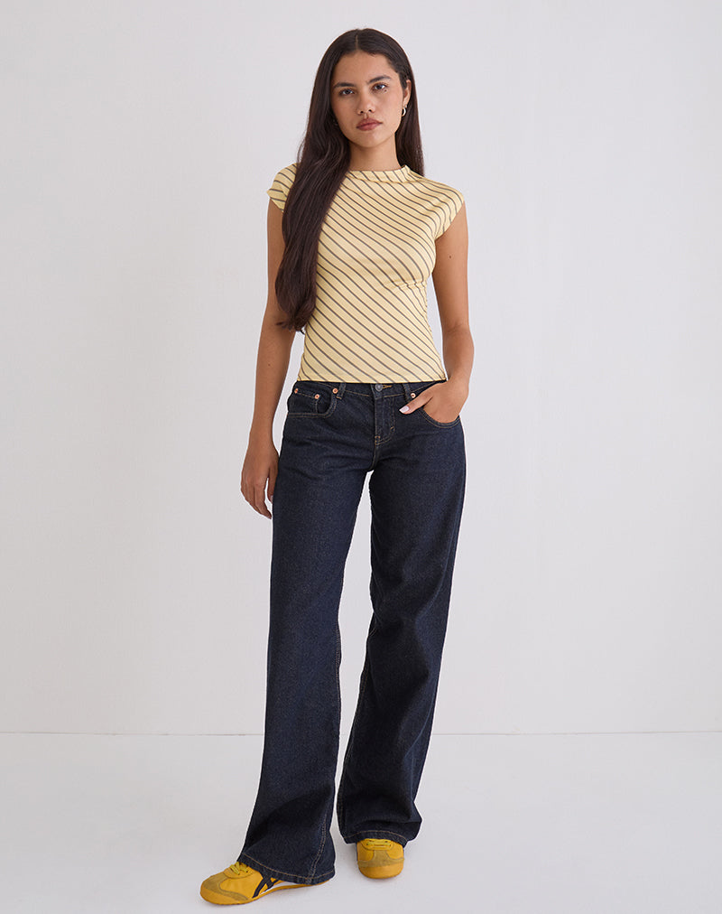 Yellow Diagonal Stripe Slinky Top | Nova – motelrocks-com-us