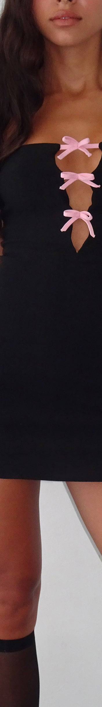 Black Adjustable Tie Up Strap Mini Dress | Novara – motelrocks-com-us