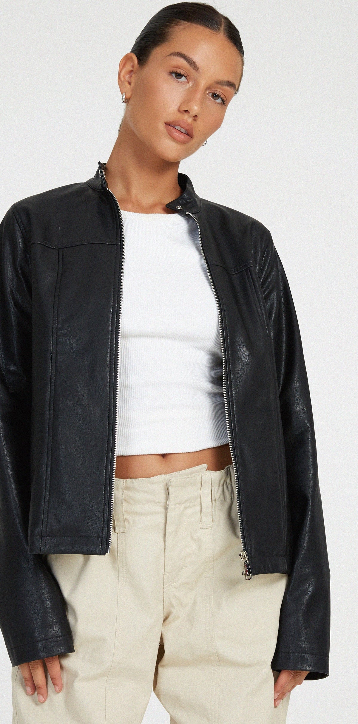 PU Black Jacket | Olivia – motelrocks-com-us