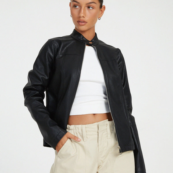 PU Black Jacket | Olivia – motelrocks-com-us