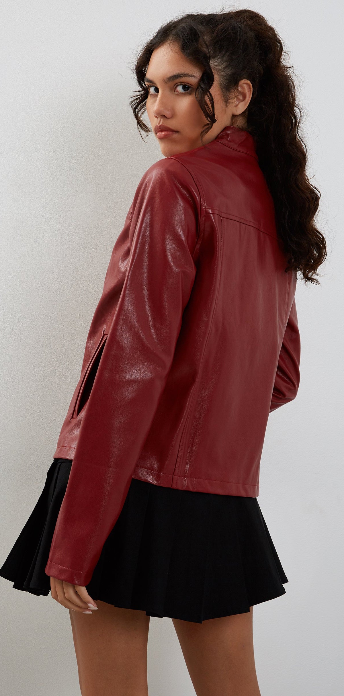 PU Blood Red Jacket | Olivia – motelrocks-com-us