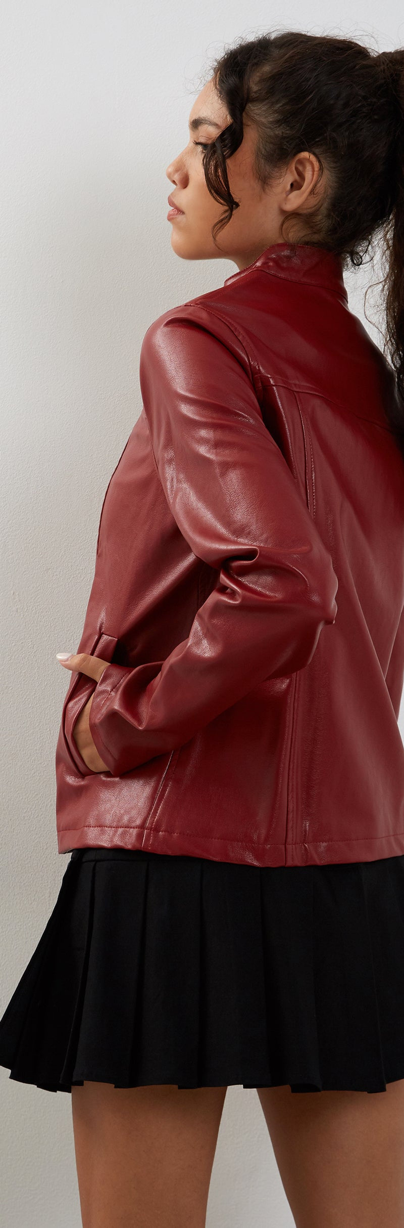 PU Blood Red Jacket | Olivia – motelrocks-com-us