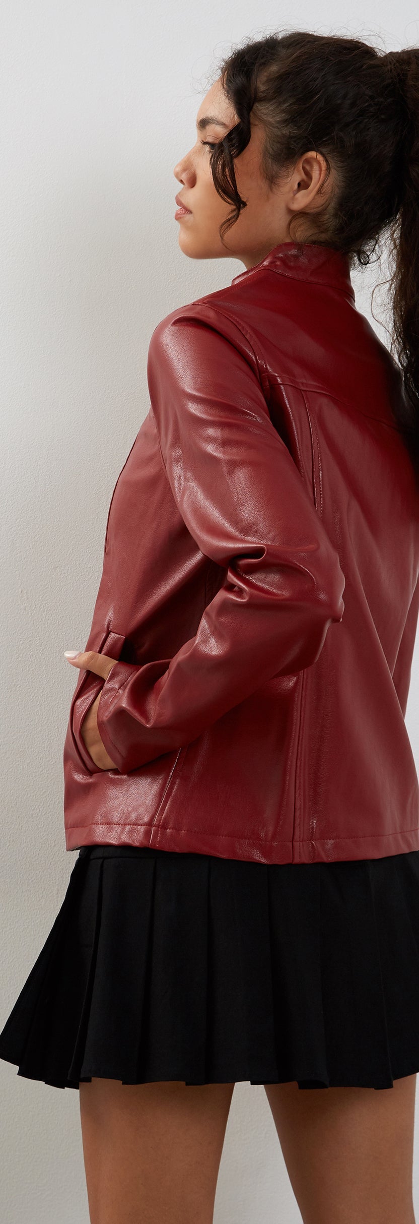 PU Blood Red Jacket | Olivia – motelrocks-com-us