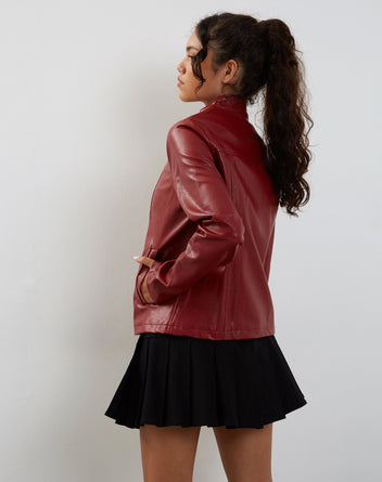 PU Blood Red Jacket | Olivia – motelrocks-com-us