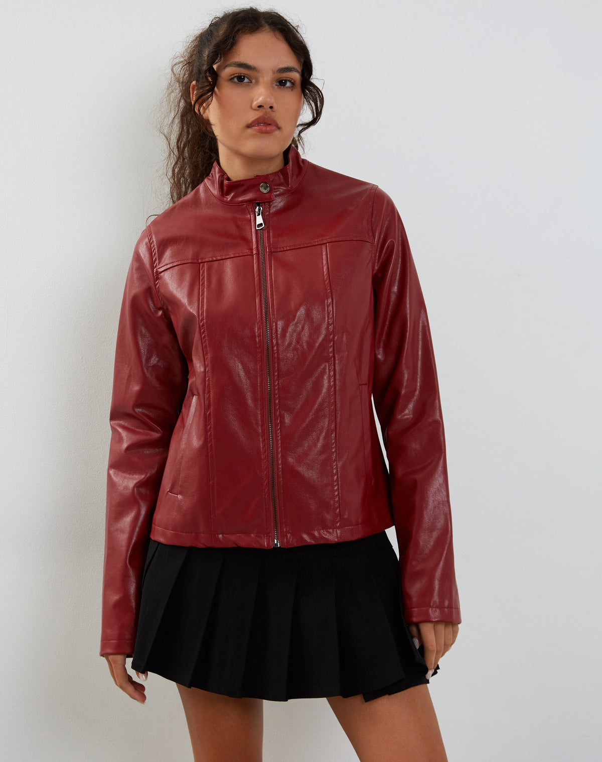 PU Blood Red Jacket | Olivia – motelrocks-com-us