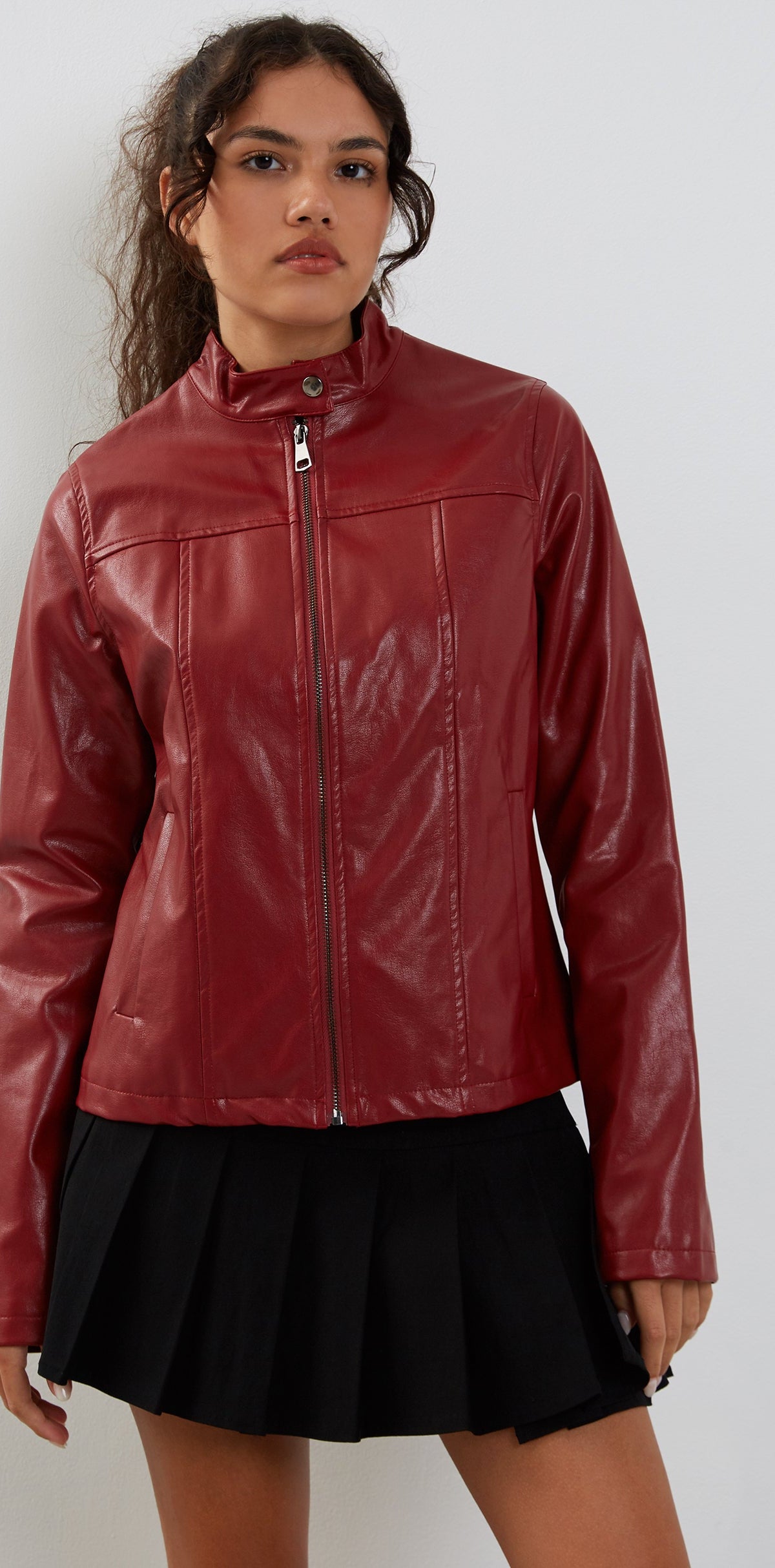 PU Blood Red Jacket | Olivia – motelrocks-com-us