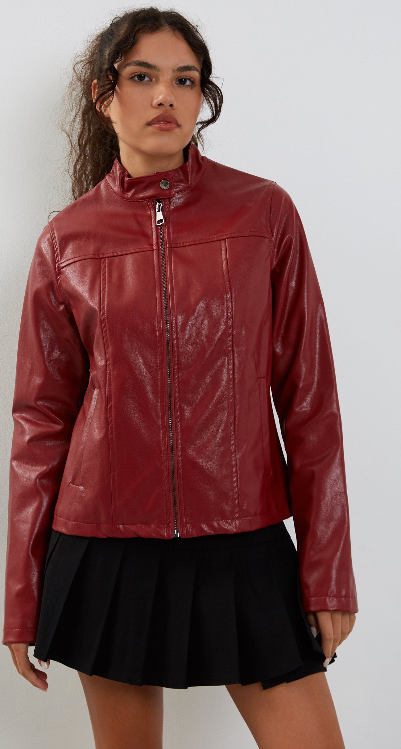 PU Blood Red Jacket | Olivia – motelrocks-com-us
