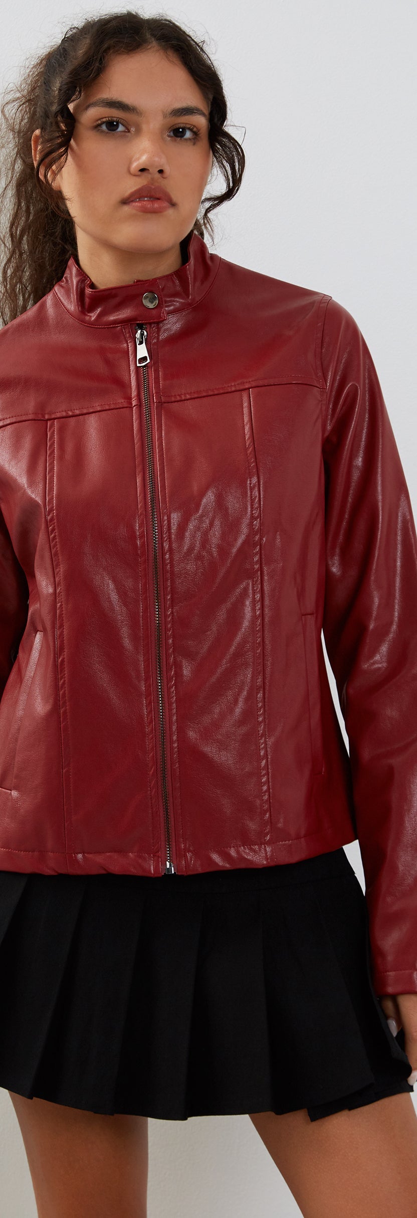 PU Blood Red Jacket | Olivia – motelrocks-com-us