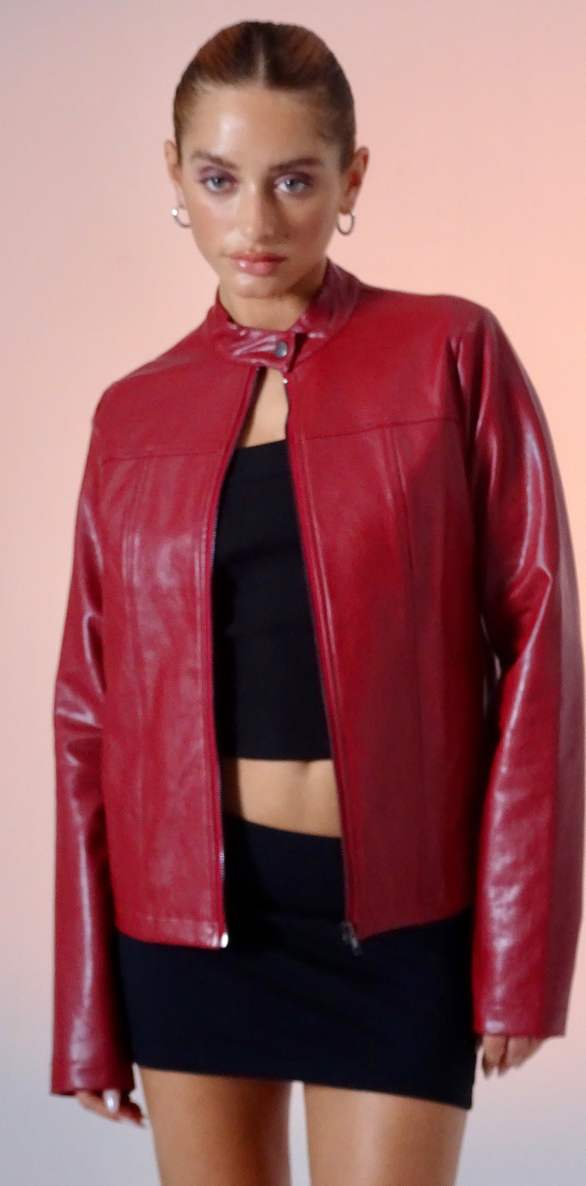 PU Blood Red Jacket | Olivia – motelrocks-com-us