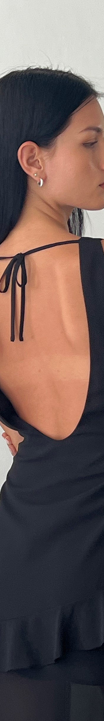 Black Ruffle Detail Maxi Dress | Otna – motelrocks-com-us