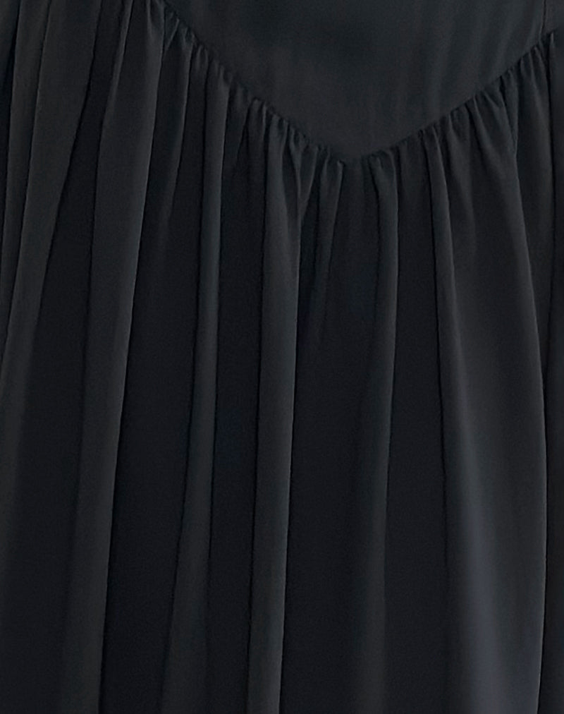 Black Chiffon Drop Waist Midi Dress | Paduri – motelrocks-com-us Black Chiffon Drop Waist Midi Dress | Paduri – motelrocks-com-us