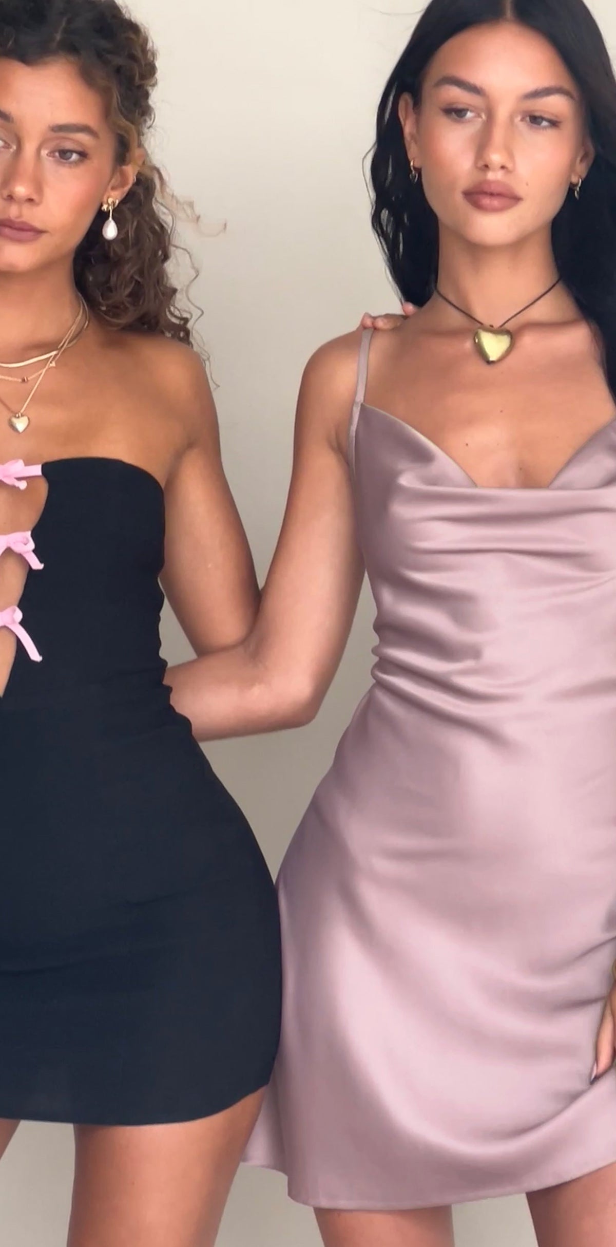 Matte Satin Dark Rose Pink Cowl Neck Mini Dress | Paiva – motelrocks-com-us