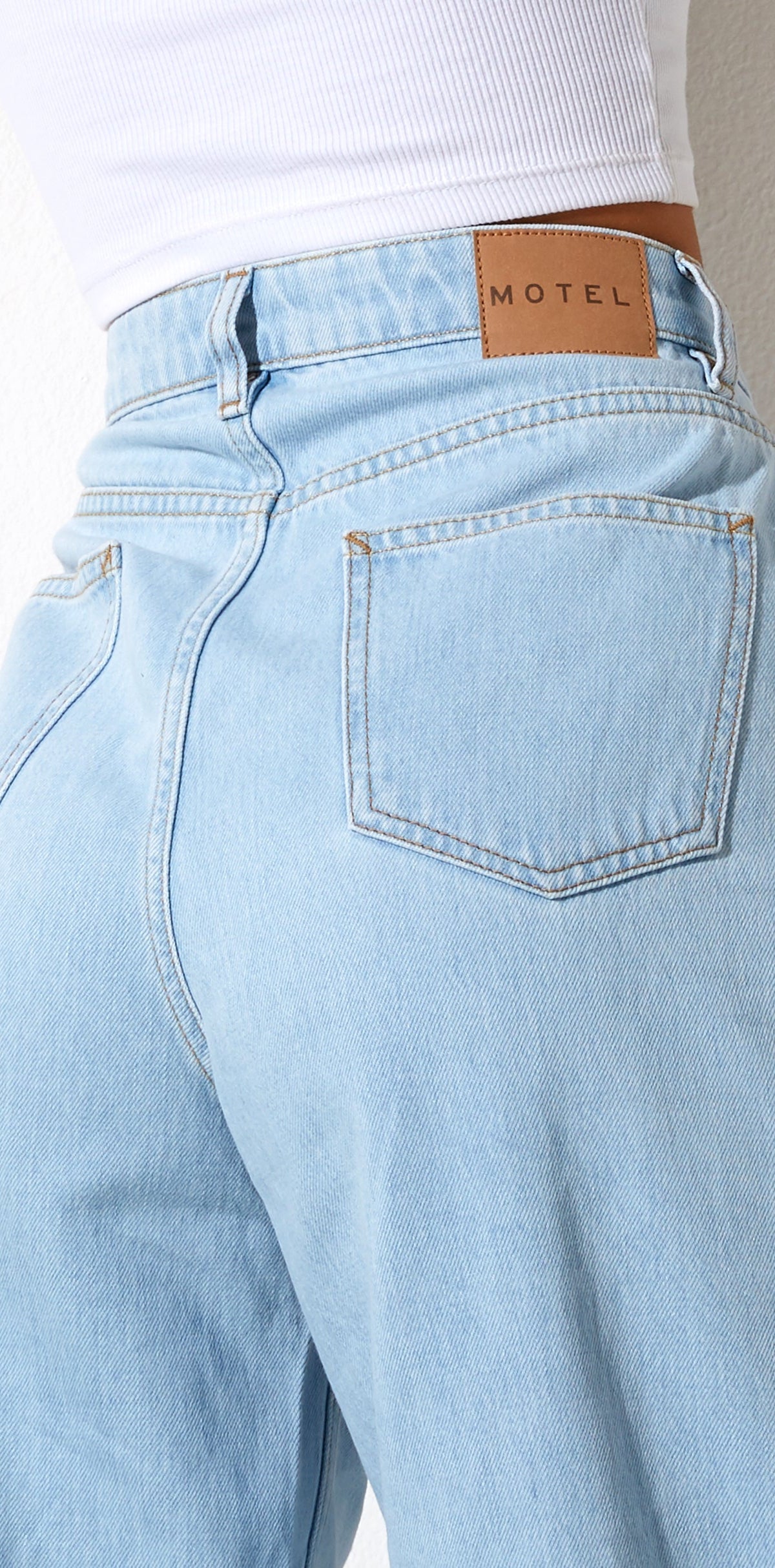 90's Wide Leg Light Blue Denim Jeans | Parallel – motelrocks-com-us