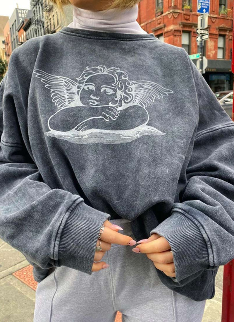 Stone Wash Grey Sweatshirt | Glo – motelrocks-com-us