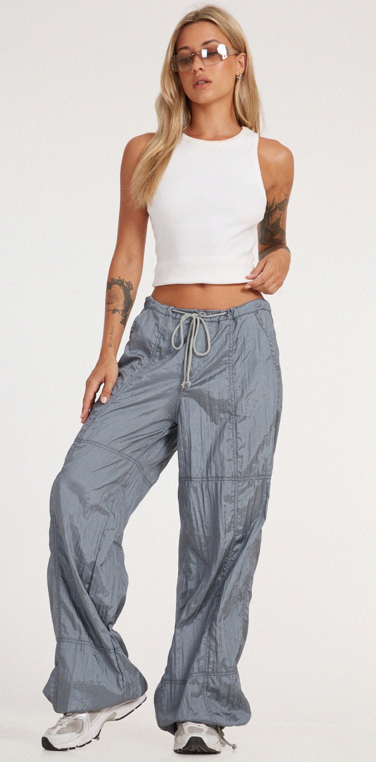 Silver Drawcord Waist Trousers | Phil – motelrocks-com-us
