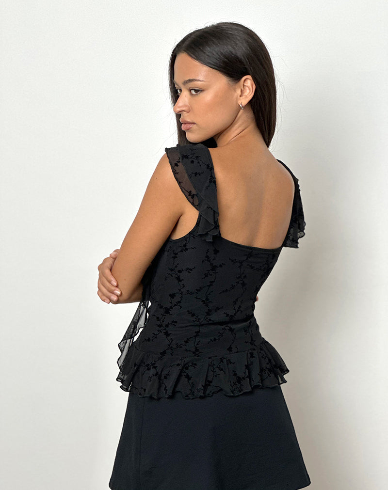 Black Floral Top | Piroli – motelrocks-com-us