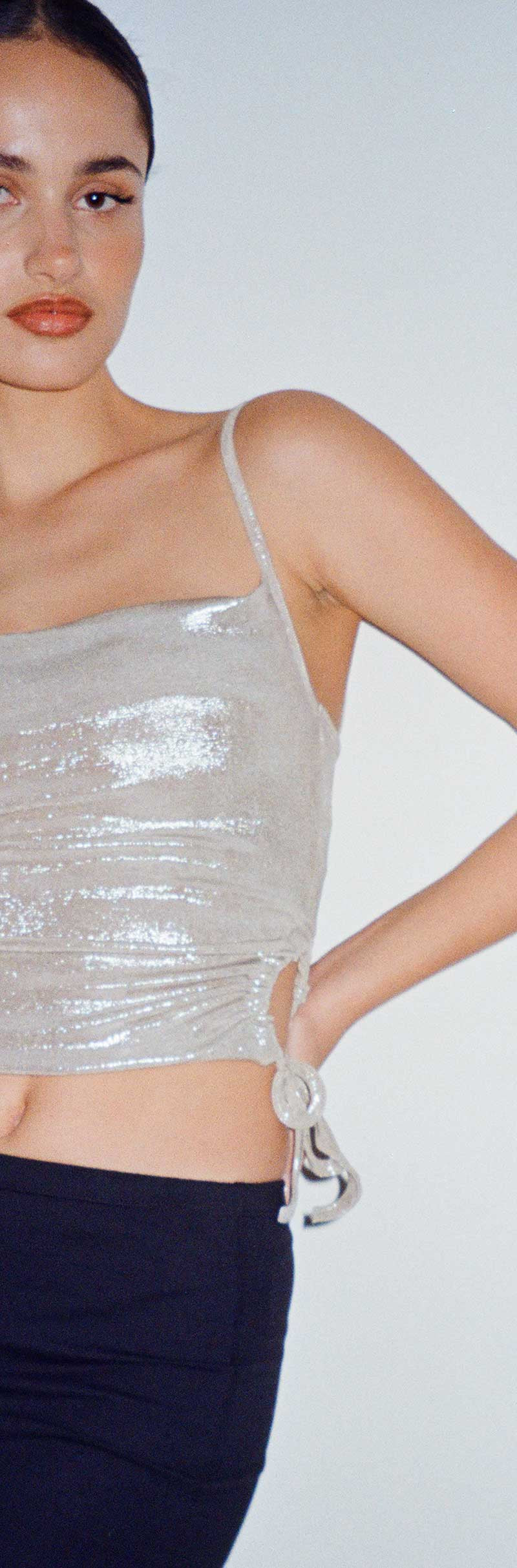 Silver Strappy Top | Silver – motelrocks-com-us