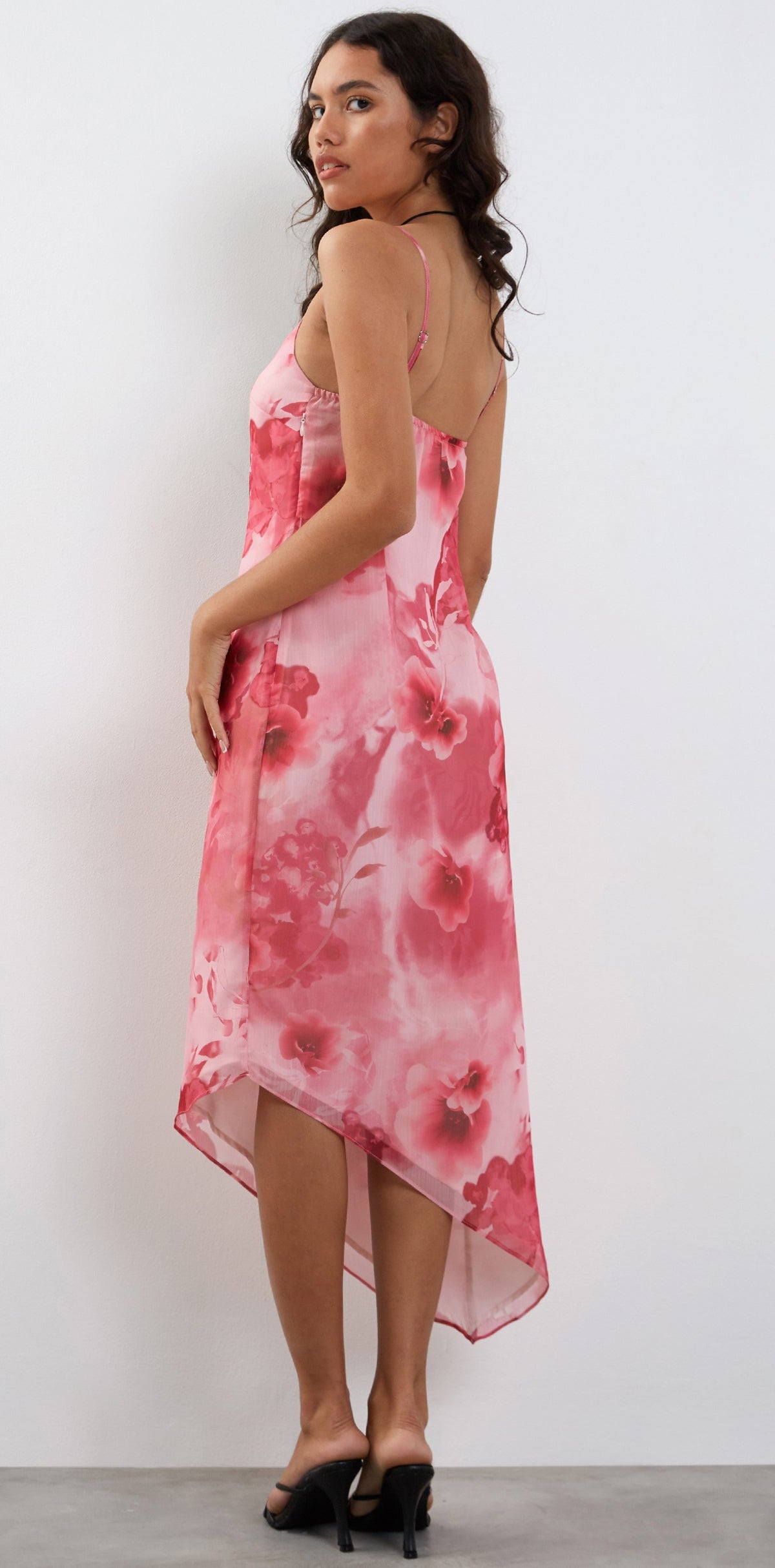 Watercolour Floral Pink Midi Dress | Preston – motelrocks-com-us