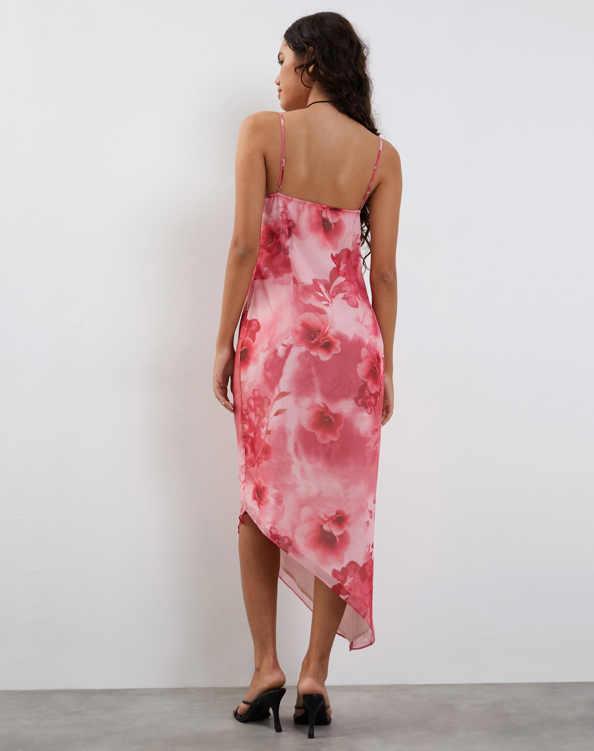 Watercolour Floral Pink Midi Dress | Preston – motelrocks-com-us