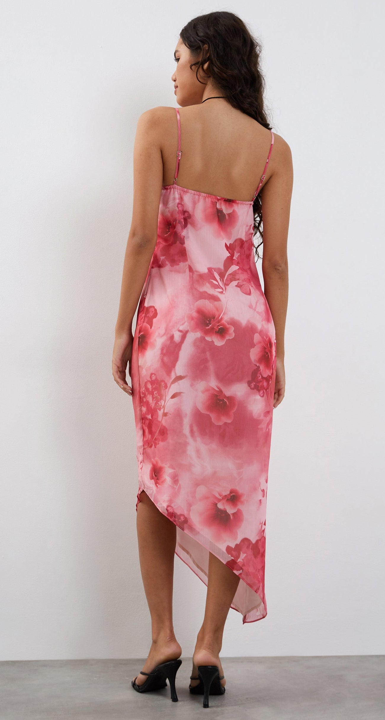 Watercolour Floral Pink Midi Dress | Preston – motelrocks-com-us