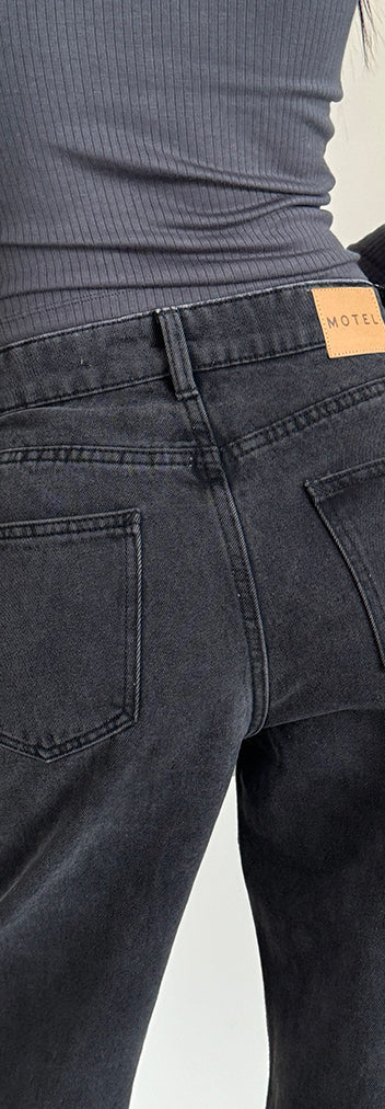 90's Wide Leg Black Denim Jeans | Parallel – motelrocks-com-us