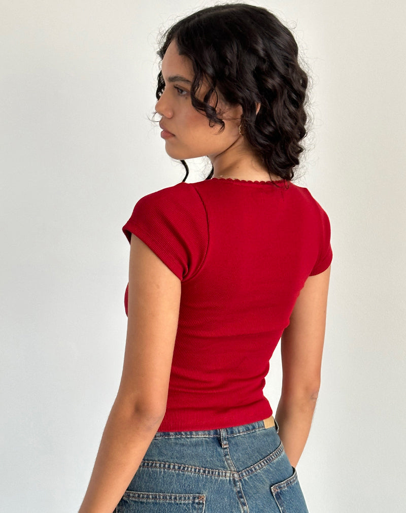 Adrenaline Red Rib Top | Rada – motelrocks-com-us