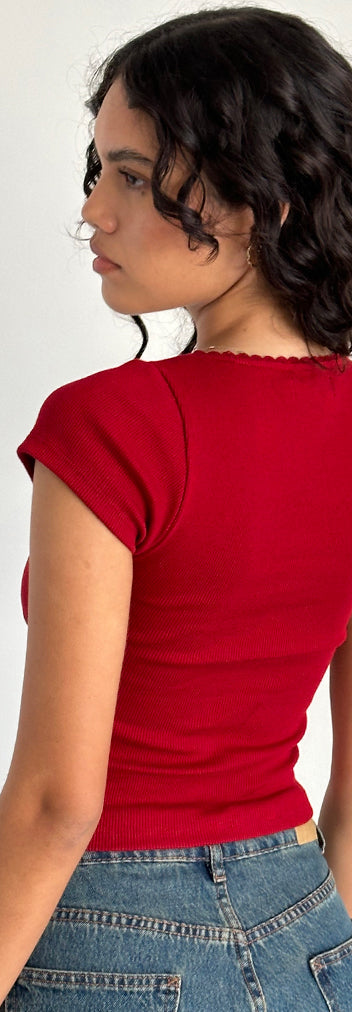 Adrenaline Red Rib Top | Rada – motelrocks-com-us
