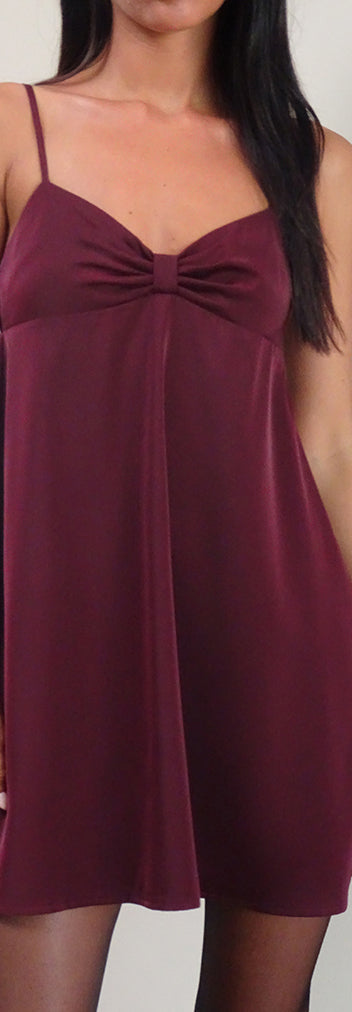 Burgundy Red Satin Mini Dress | Rafaila – motelrocks-com-us