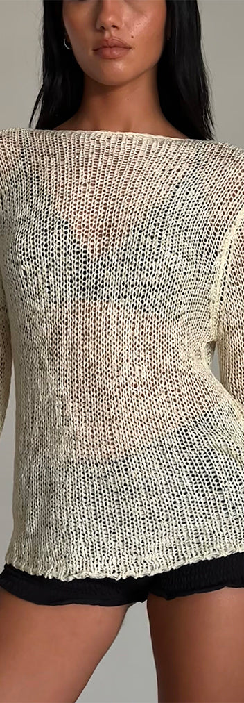 Ivory Open Weave Jumper | Rajiya – motelrocks-com-us