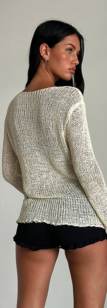 Ivory Open Weave Jumper | Rajiya – motelrocks-com-us