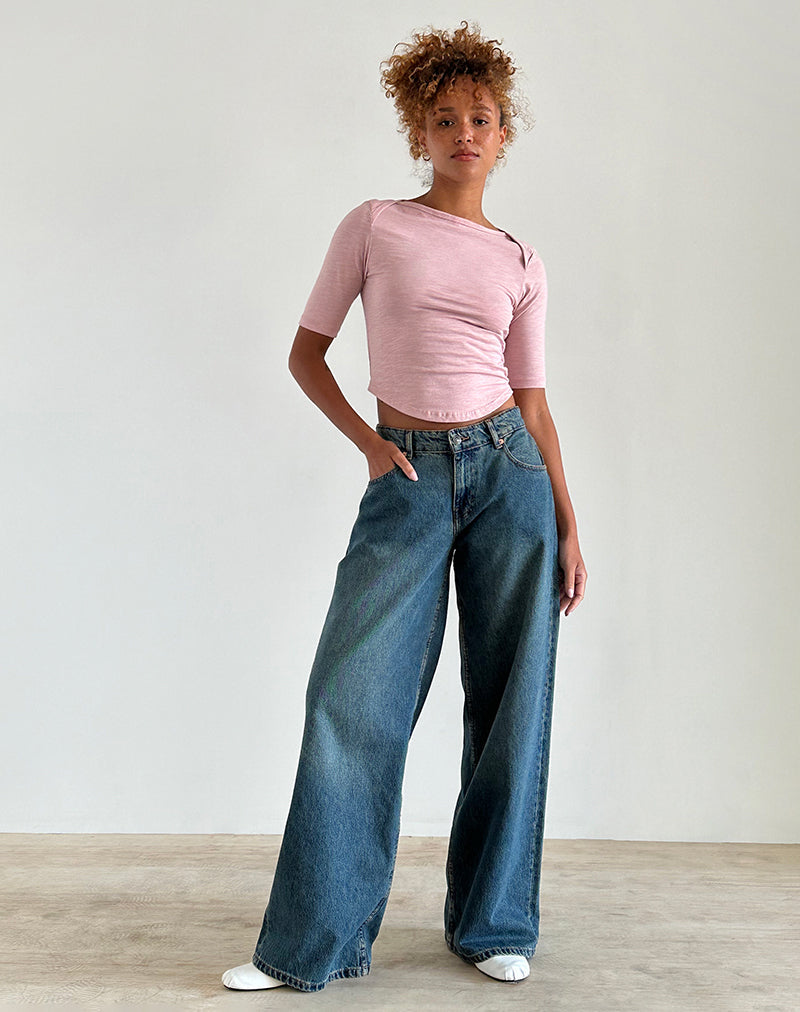 Pink Lady Curved Jersey Tee | Ralda – motelrocks-com-us