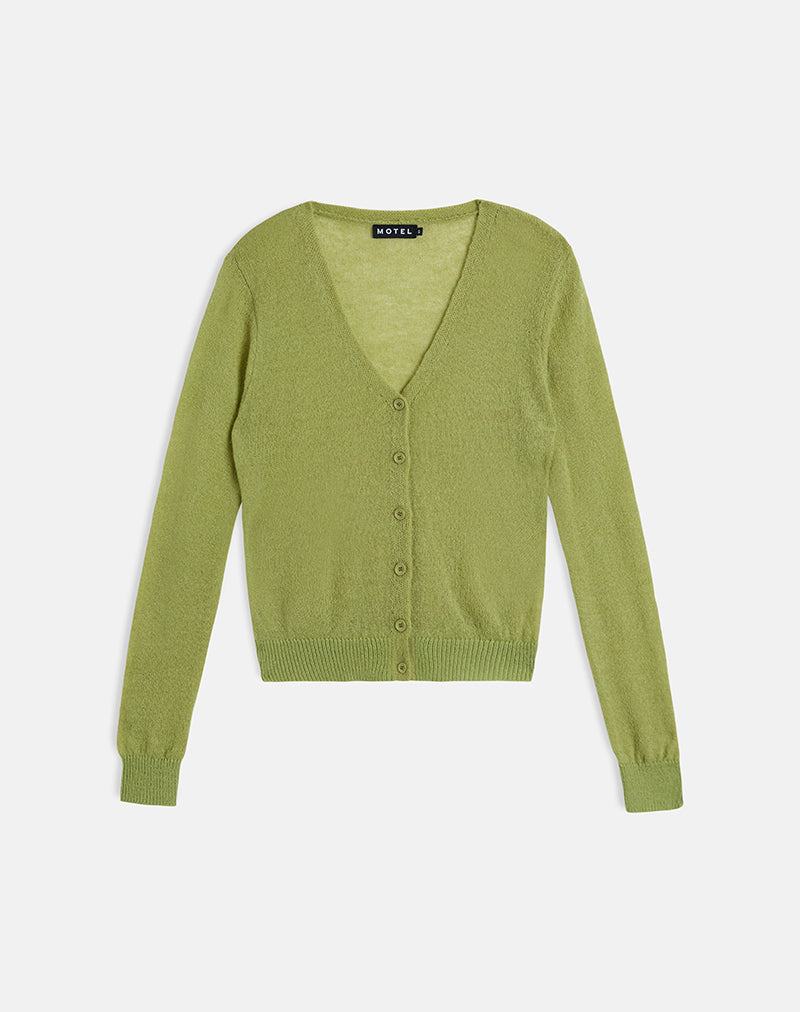Green Sheer Knit Cardigan | Renisa – motelrocks-com-us