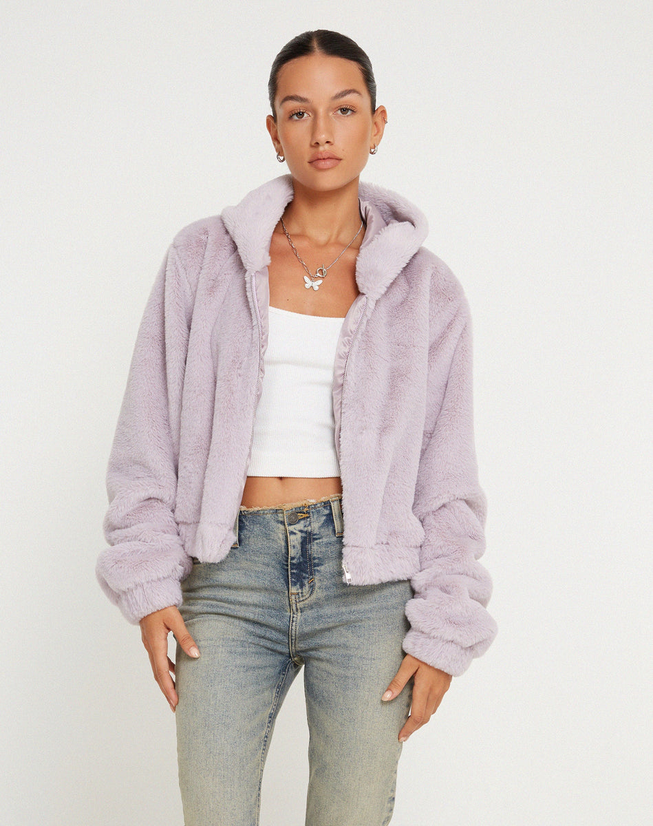 Lilac Zip Up Jacket | Banowa – motelrocks-com-us