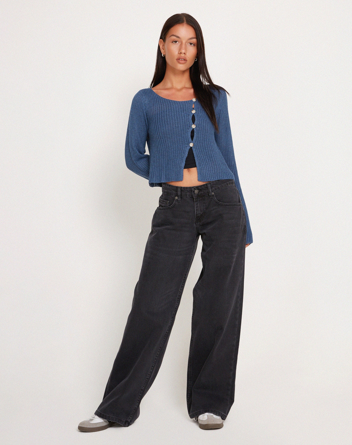 Midnight Blue Long Sleeve Knit Top | Kazayo – motelrocks-com-us