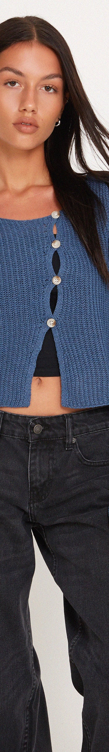 Midnight Blue Long Sleeve Knit Top | Kazayo – motelrocks-com-us