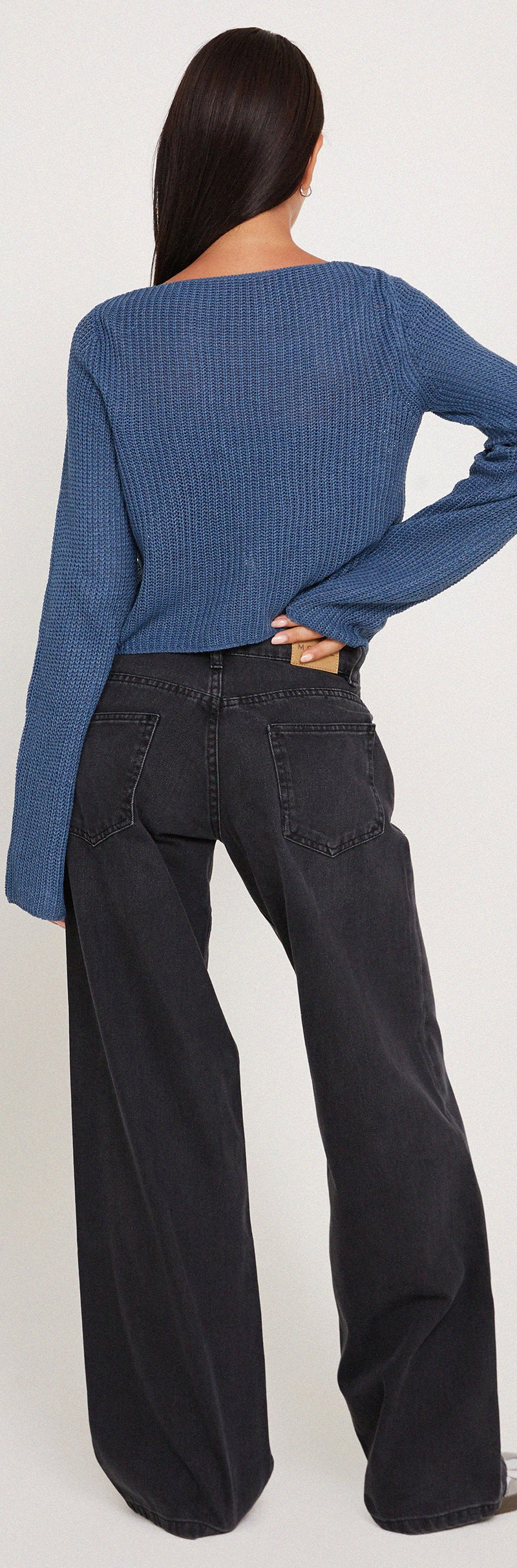 Midnight Blue Long Sleeve Knit Top | Kazayo – motelrocks-com-us