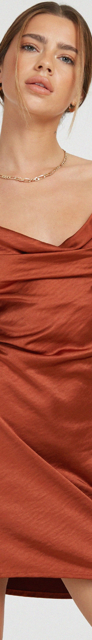 Satin Dark Rust Slip Dress | Paiva – motelrocks-com-us