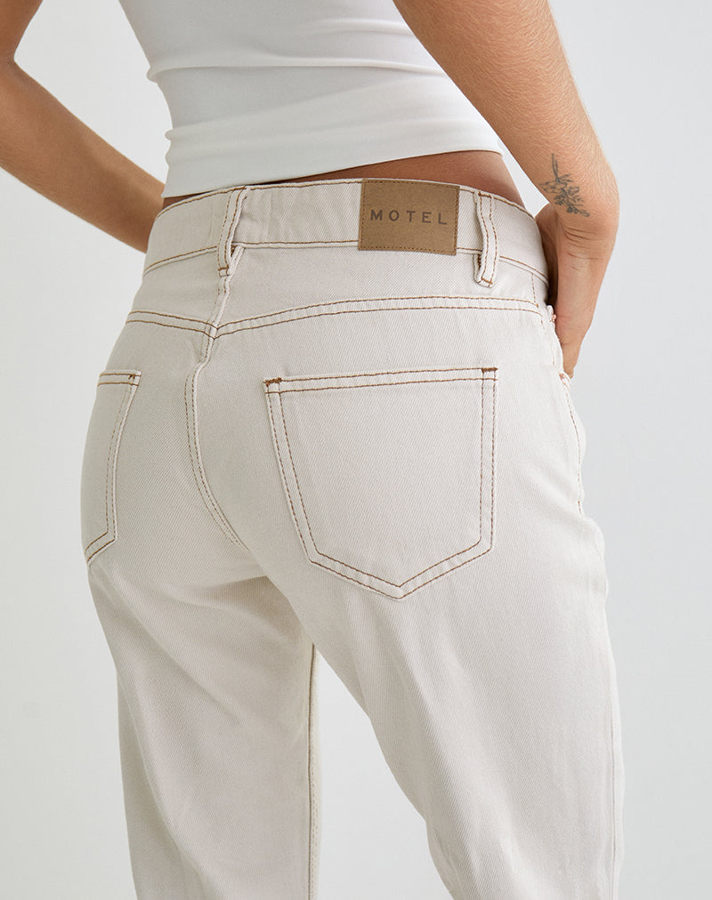 Off White Low Rise Flared Jeans | Rigid – motelrocks-com-us